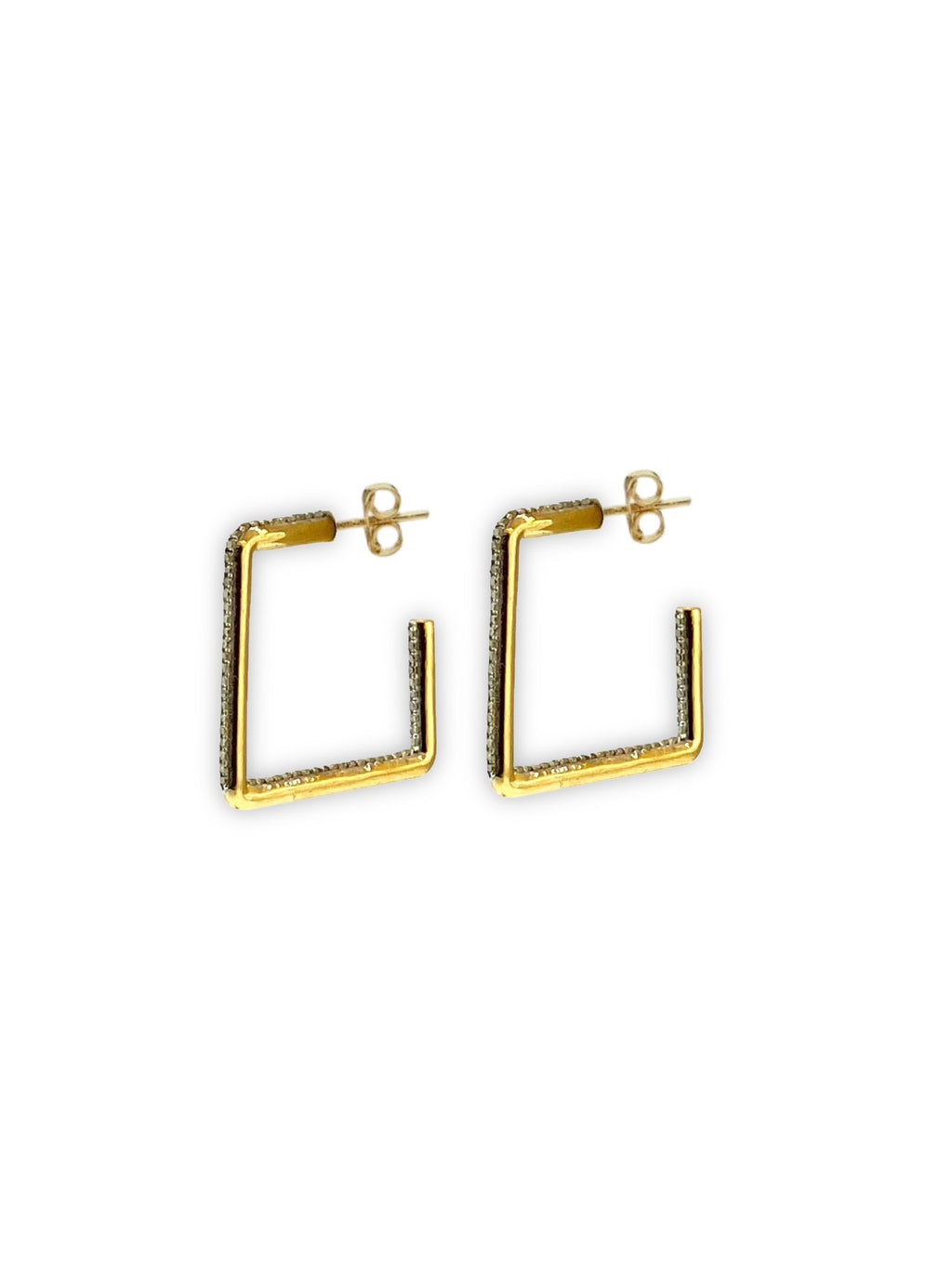 Pave Diamond Square Hoops Small – The Woods Fine Jewelry
