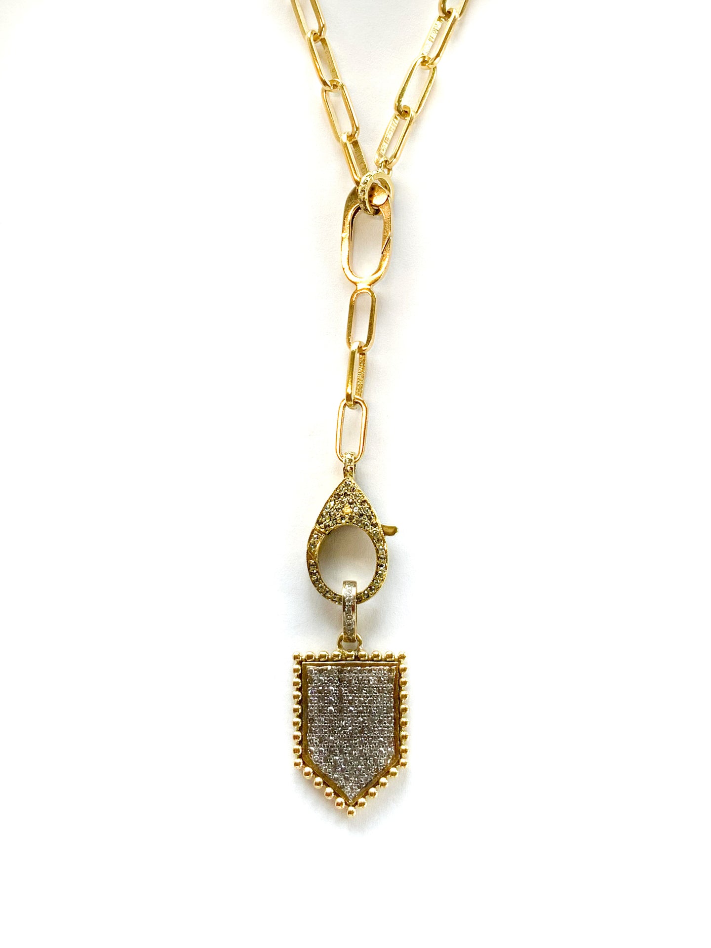Brass Hidden Double Clip Chain with Pave Diamond Clip and Bale – The ...