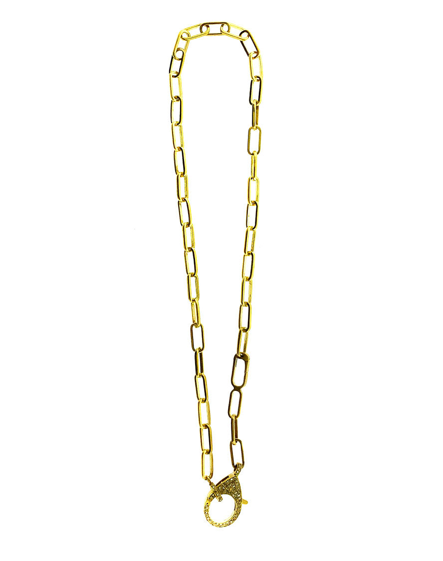Brass Hidden Double Clip Chain with Pave Diamond Clip and Bale – The ...